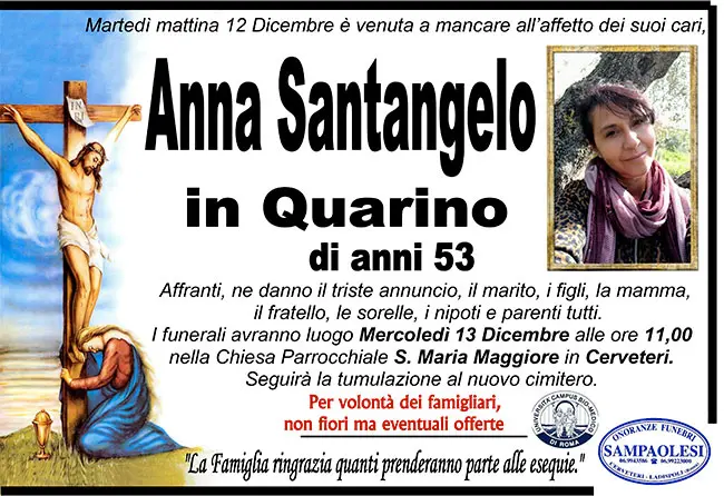 ANNA SANTANGELO in QUARINO di anni 53